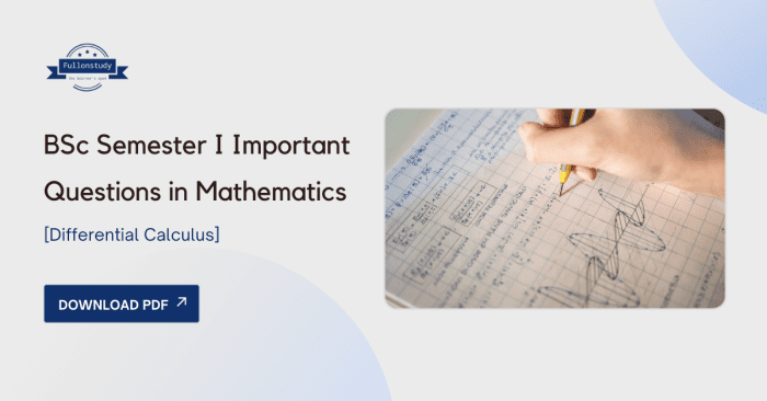 BSc Semester I Important Questions in Mathematics (2025 Updated)